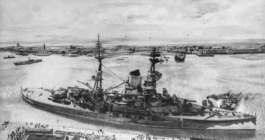 HMS Resolution Returning to Portsmouth - Richard Eurich (1903-1992)