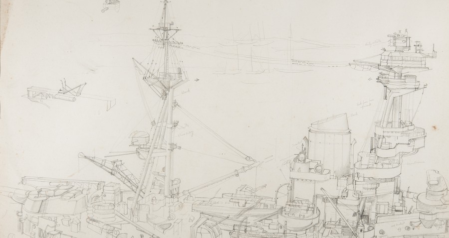 HMS Resolution, Portsmouth - Richard Eurich (1903-1992)