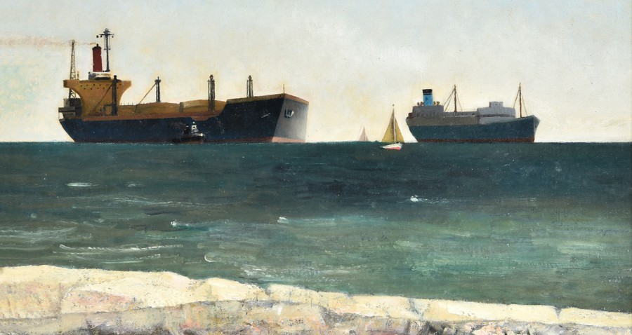 Tanker in the Solent - Richard Eurich (1903-1992)